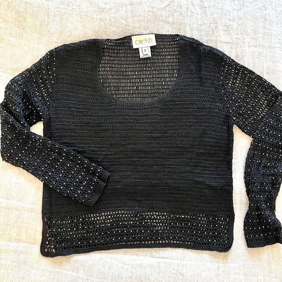 Cache | Tops | Beaded Sheer Top | Poshmark